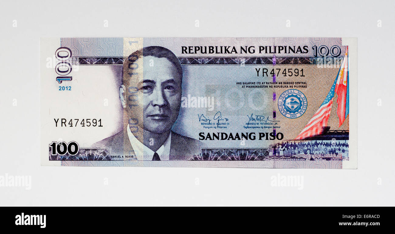 Philippines 100 One Hundred Piso Bank Note Stock Photo - Alamy