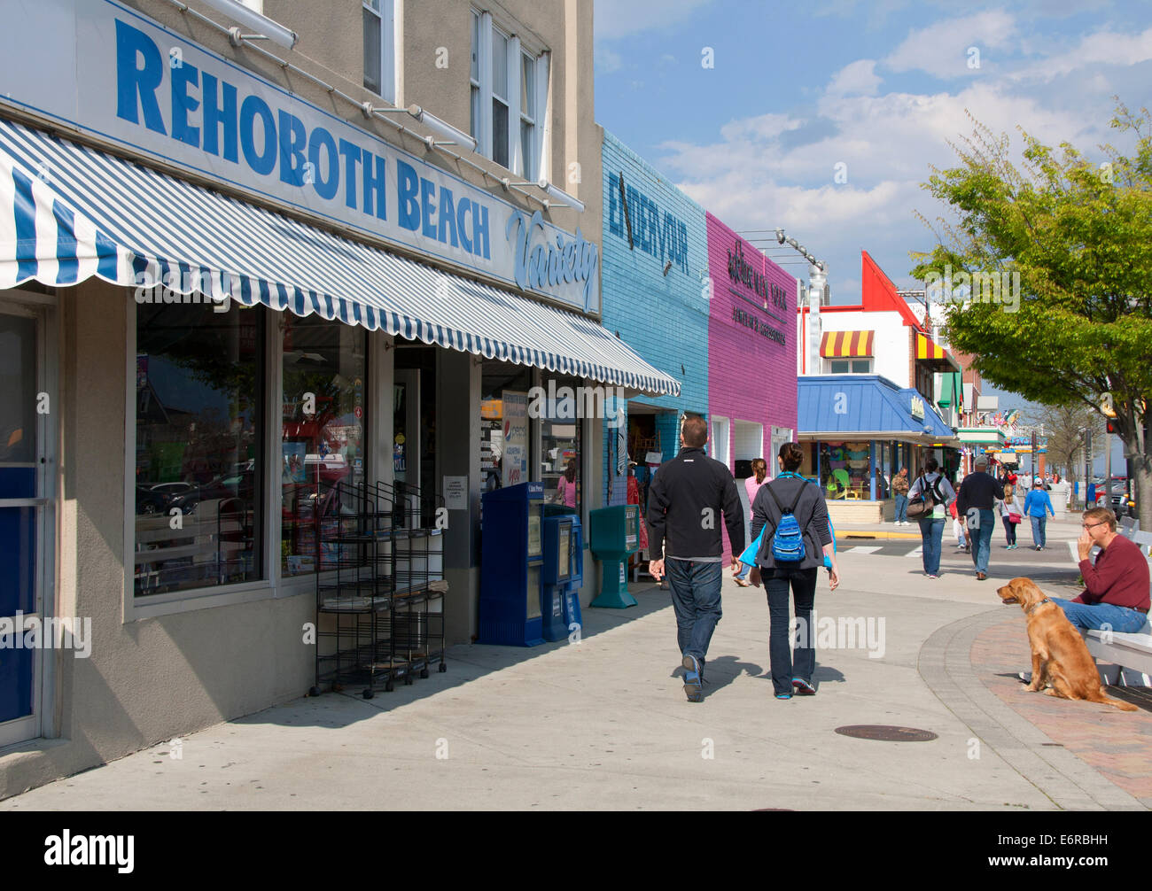 Rehoboth Beach, DE – May 3, 2014: Rehoboth Beach has the style of a ...