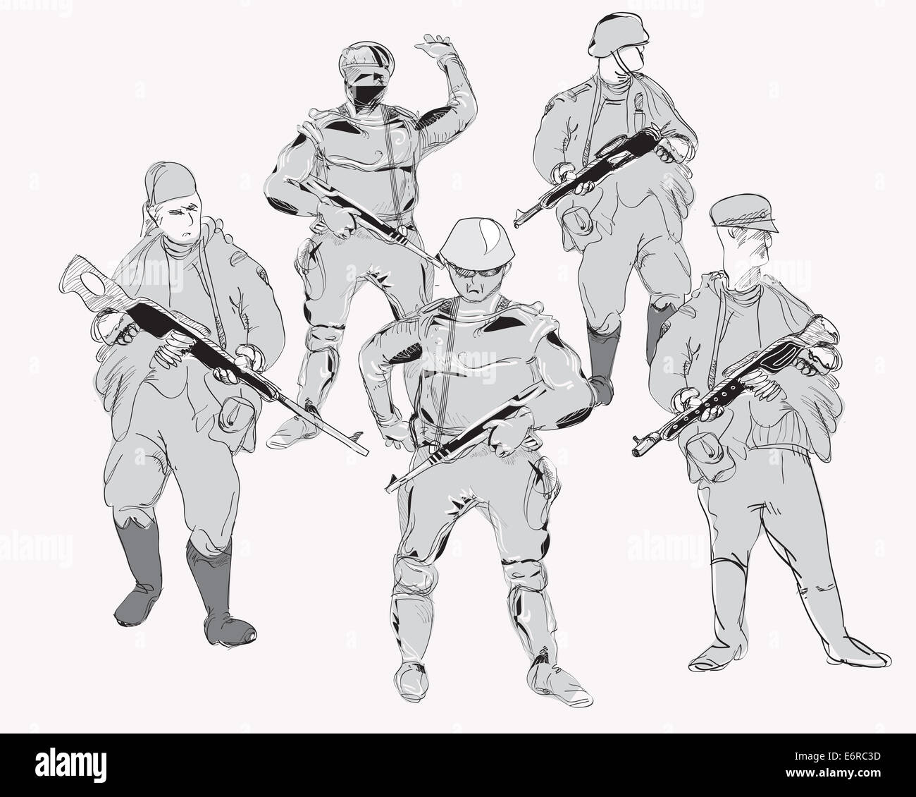 Soldiers machine guns military Cut Out Stock Images & Pictures - Alamy