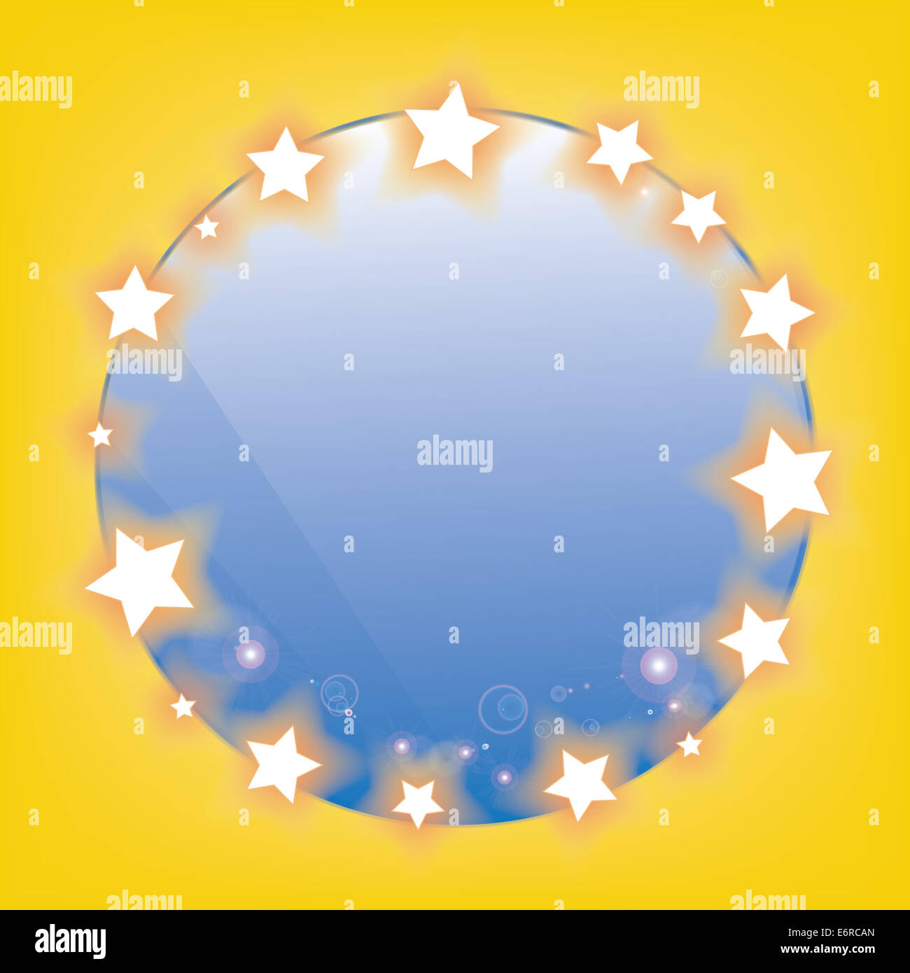 abstract wolrd with gold star on a yellow background Stock Photo - Alamy