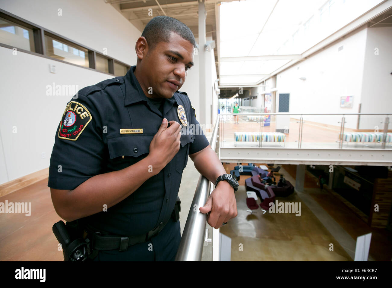 Austin Community College police officer patrols hallways, speaks to ...