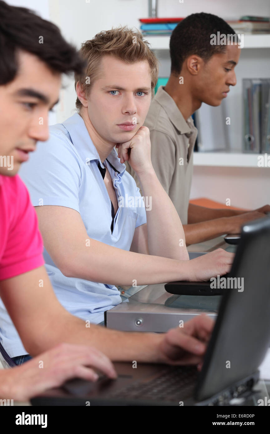 Students sat in class Stock Photo - Alamy