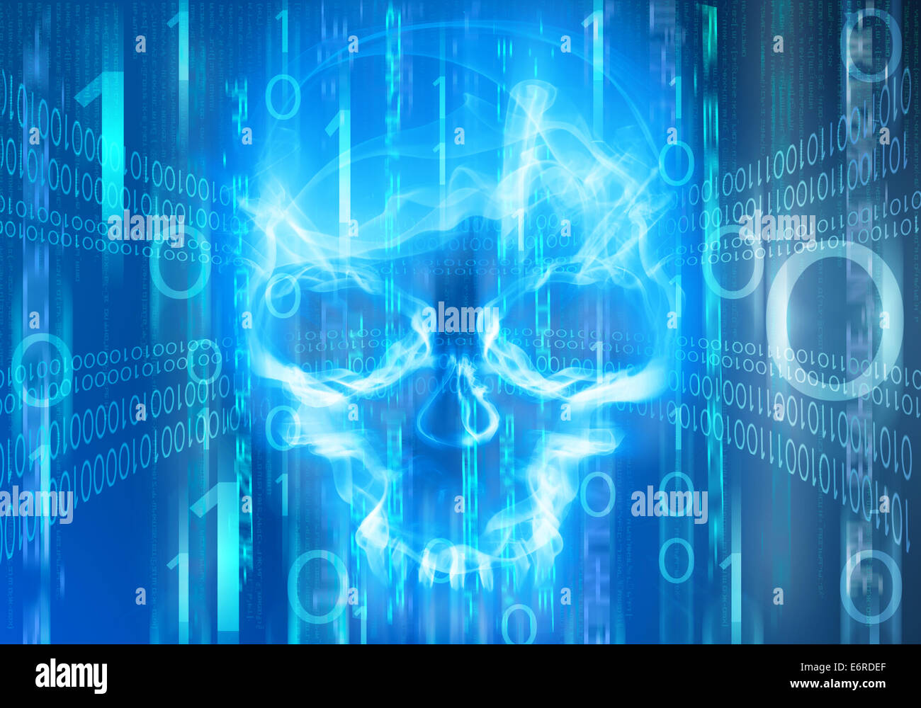 Blue hacker attack background skull hi-res stock photography and images ...