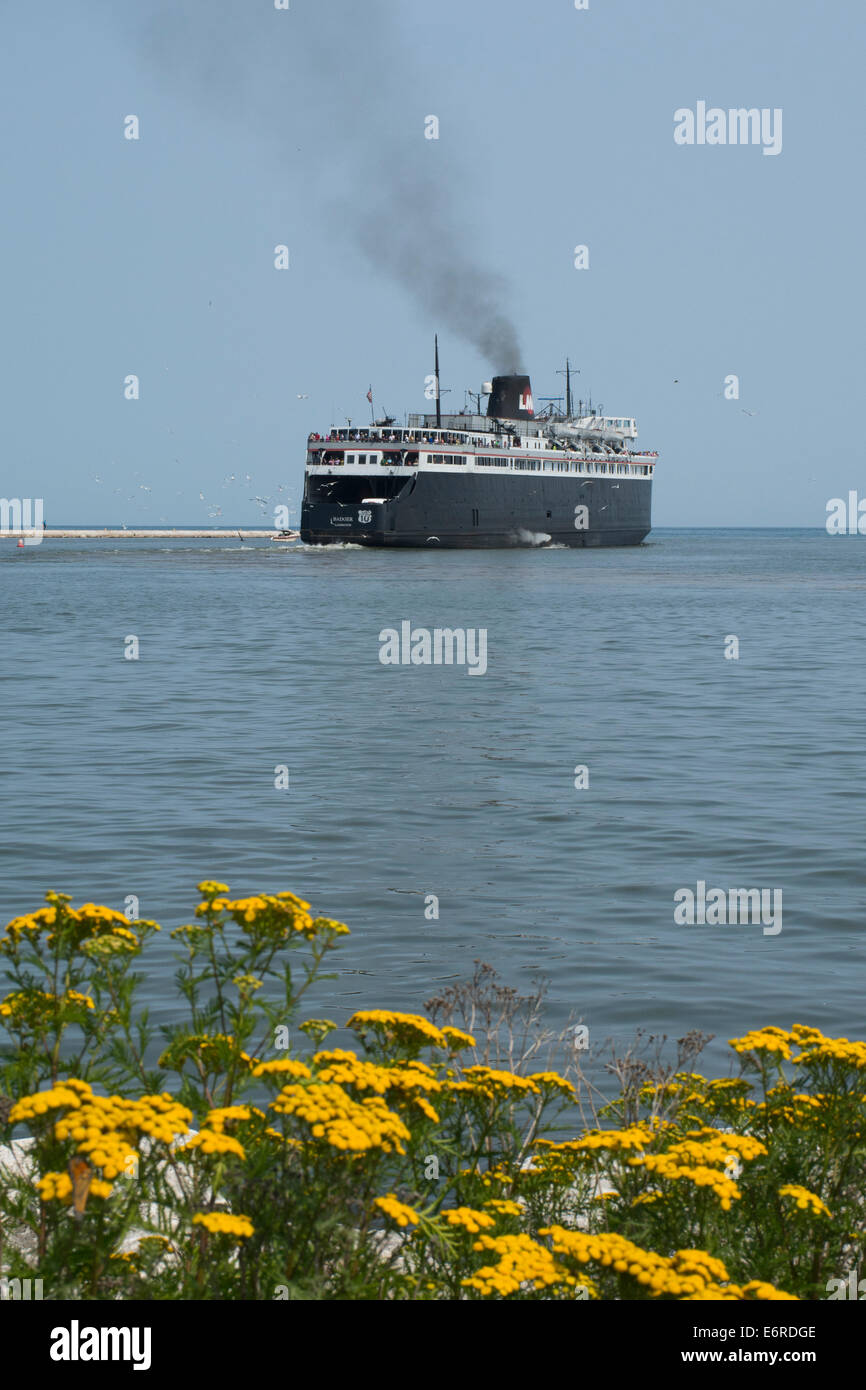 Wisconsin, Lake Michigan, Manitowoc. S.S. Badger, only coal-fired ...