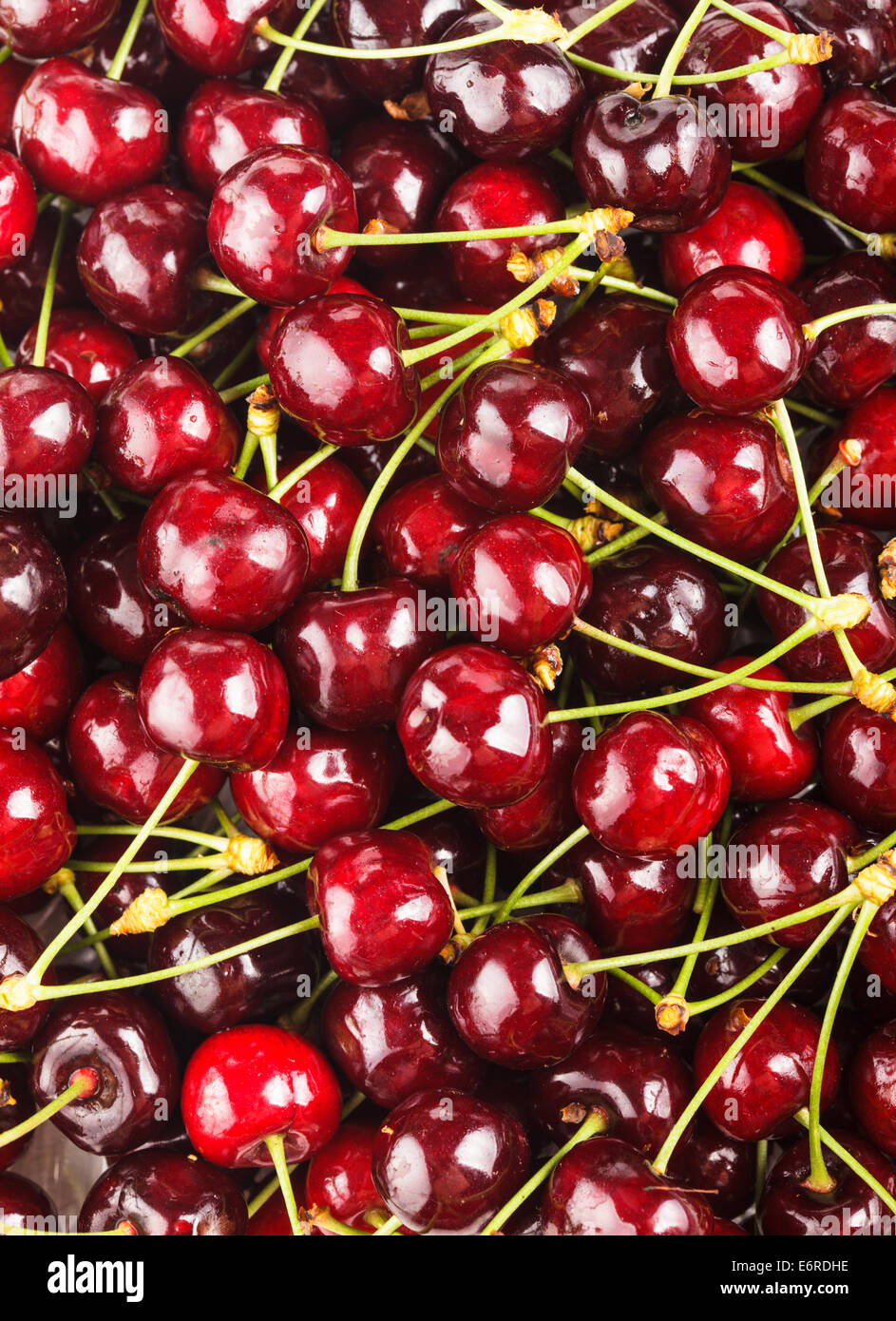 Sweet cherry fruits close up as a background Stock Photo - Alamy