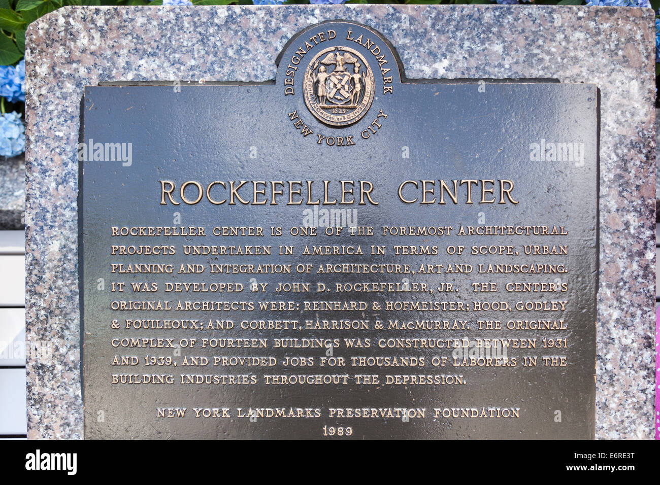 Rockefeller Center information plaque, Rockefeller Center, Manhattan ...