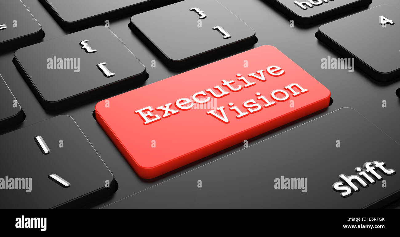 Executive Vision on Red Keyboard Button Stock Photo - Alamy