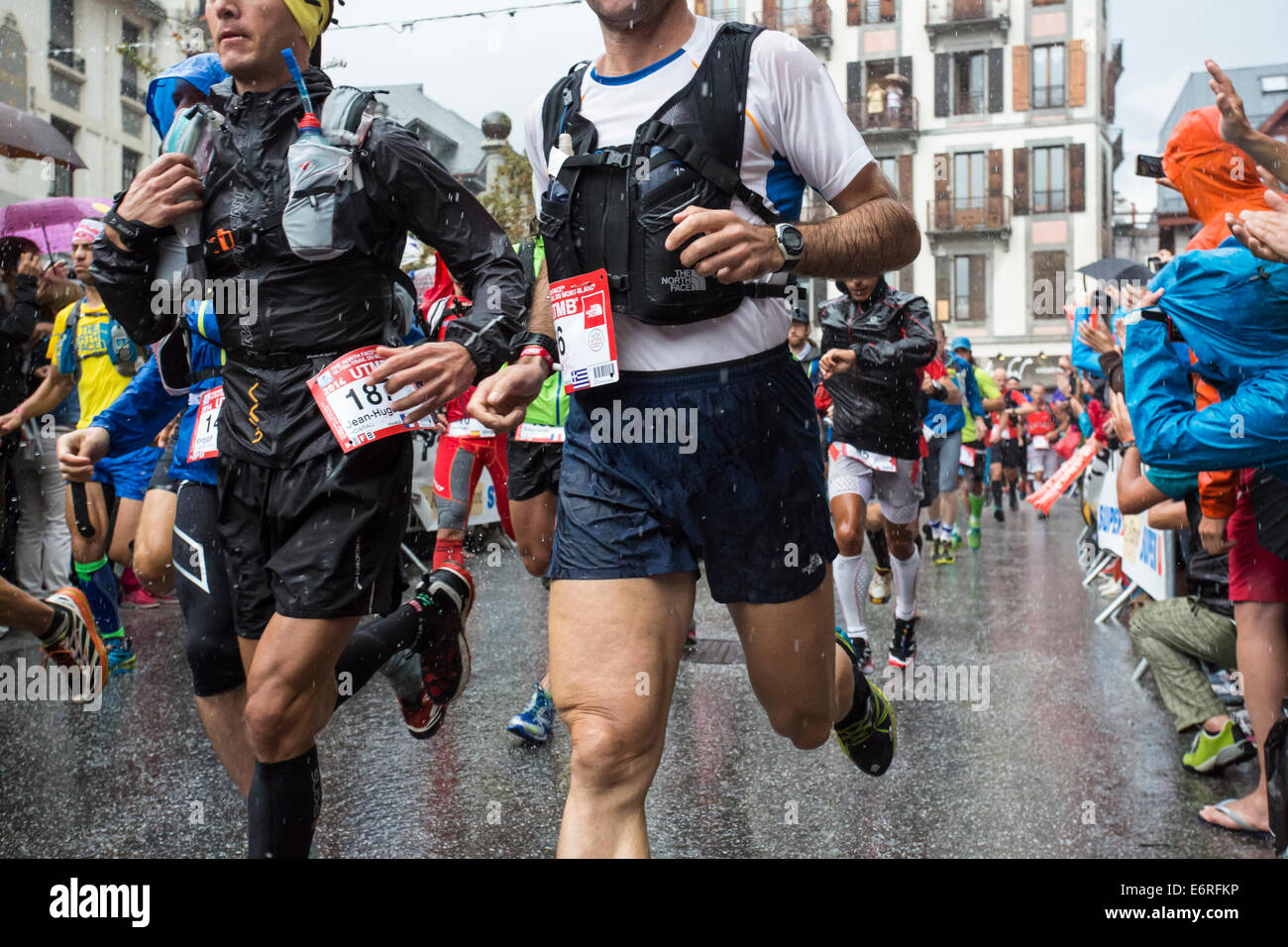 Chamonix, Mont Blanc, France. 29th Aug, 2014. The UTMB started in the ...