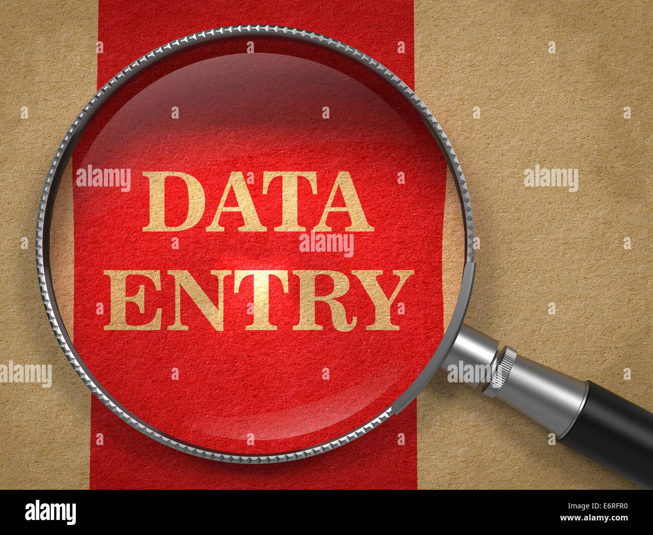 Data Entry through Magnifying Glass Stock Photo - Alamy