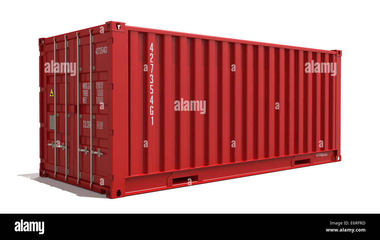 Red Container Isolated on White Stock Photo - Alamy