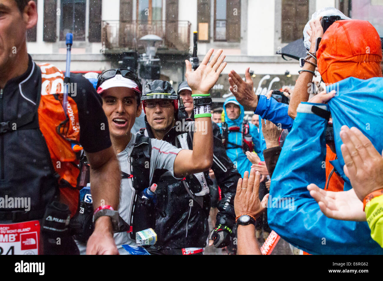 Chamonix, Mont Blanc, France. 29th Aug, 2014. The UTMB started in the ...