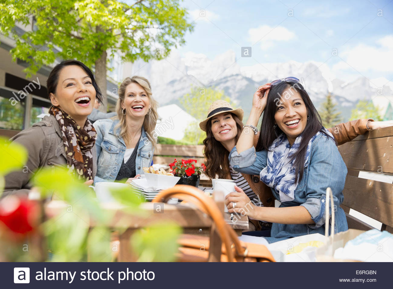 Women eating together at cafe Stock Photo - Alamy