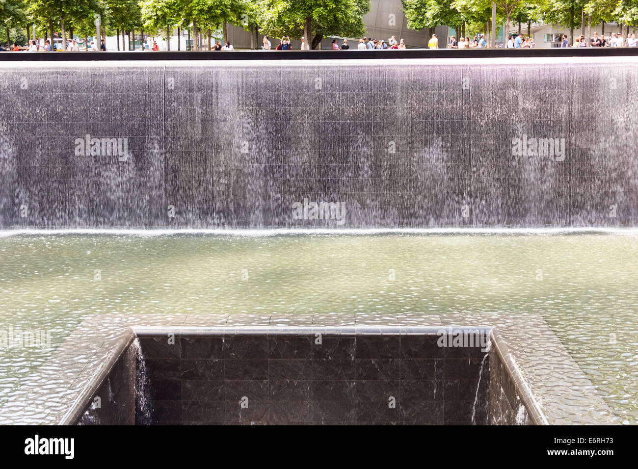 One of the two waterfalls at National September 11 Memorial, World ...