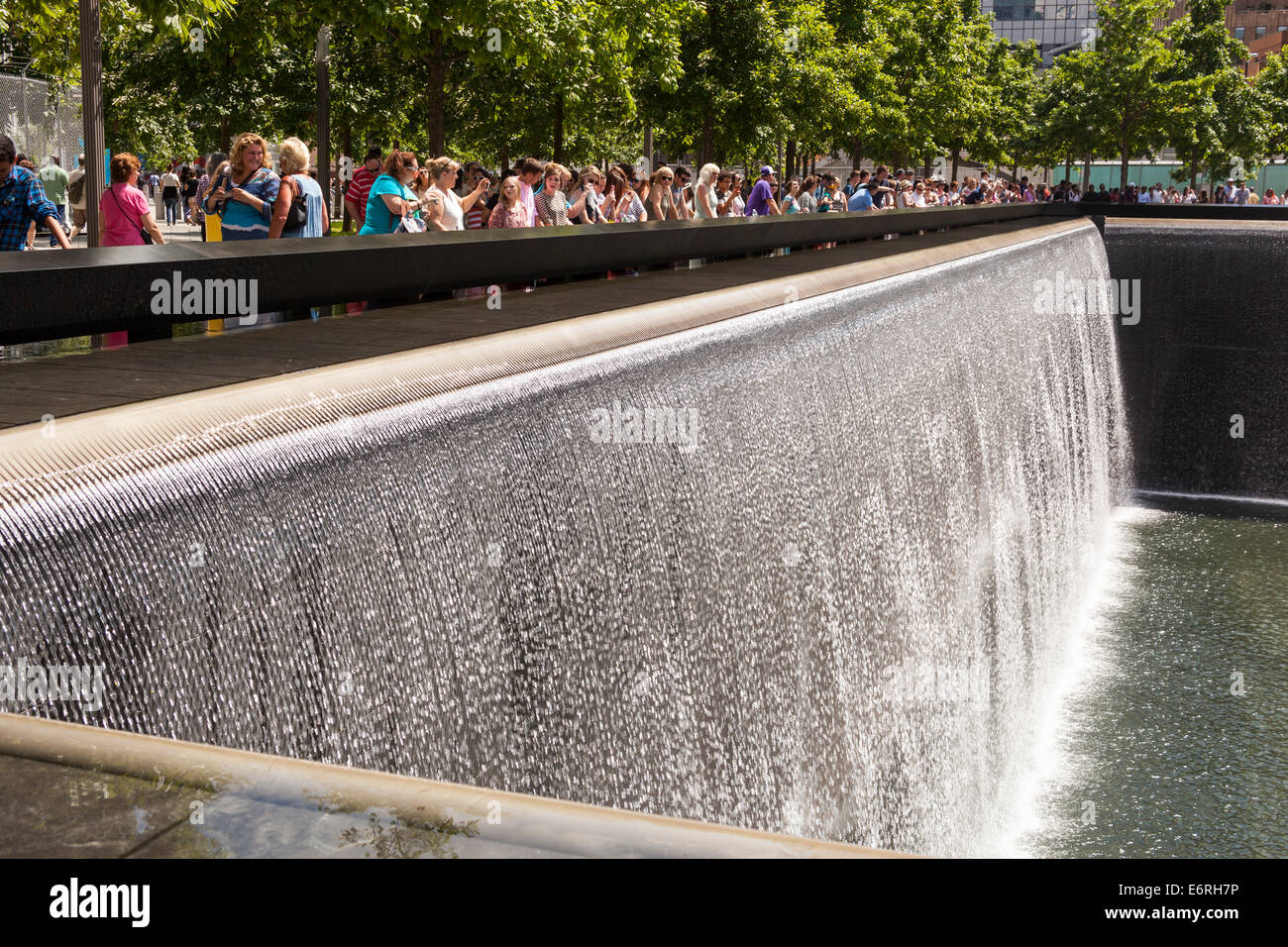 One of the two waterfalls at National September 11 Memorial, World ...