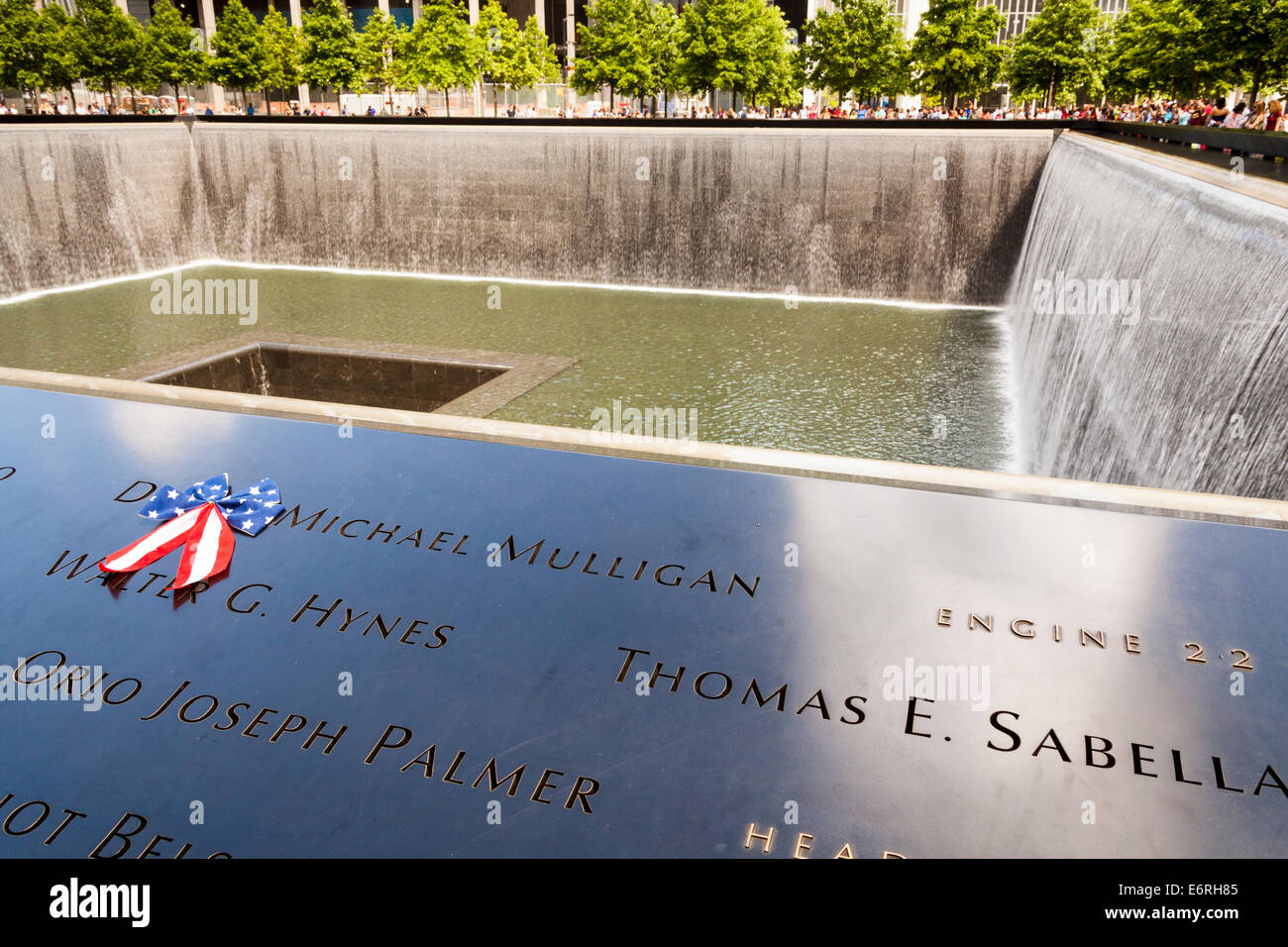 One of the two waterfalls at National September 11 Memorial, World ...