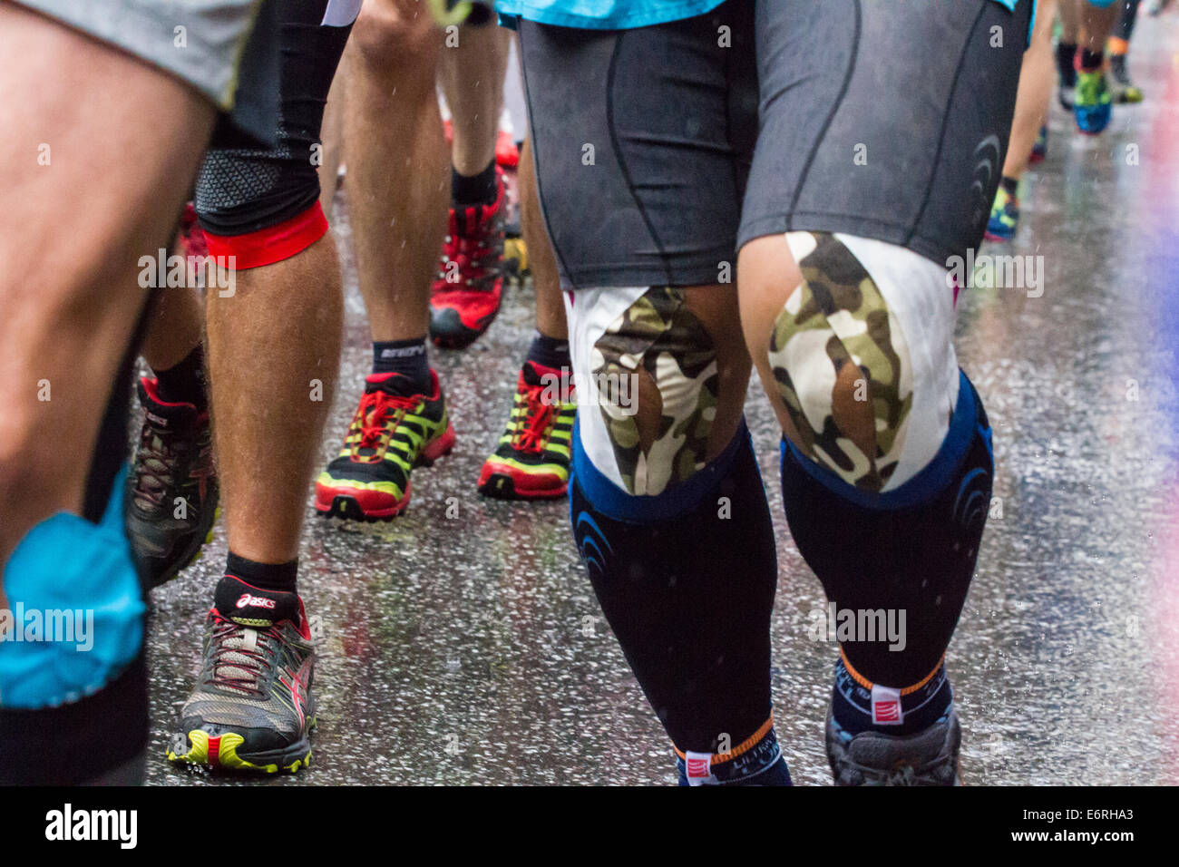 Chamonix, Mont Blanc, France. 29th Aug, 2014. The UTMB started in the ...
