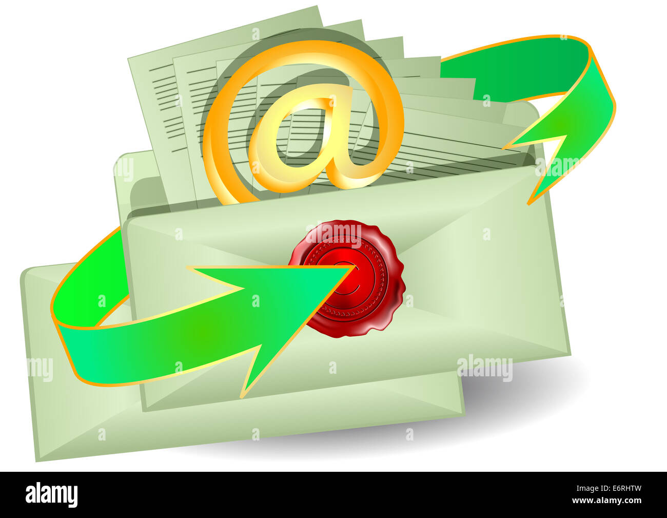 envelopes with an email isolated on white Stock Photo - Alamy