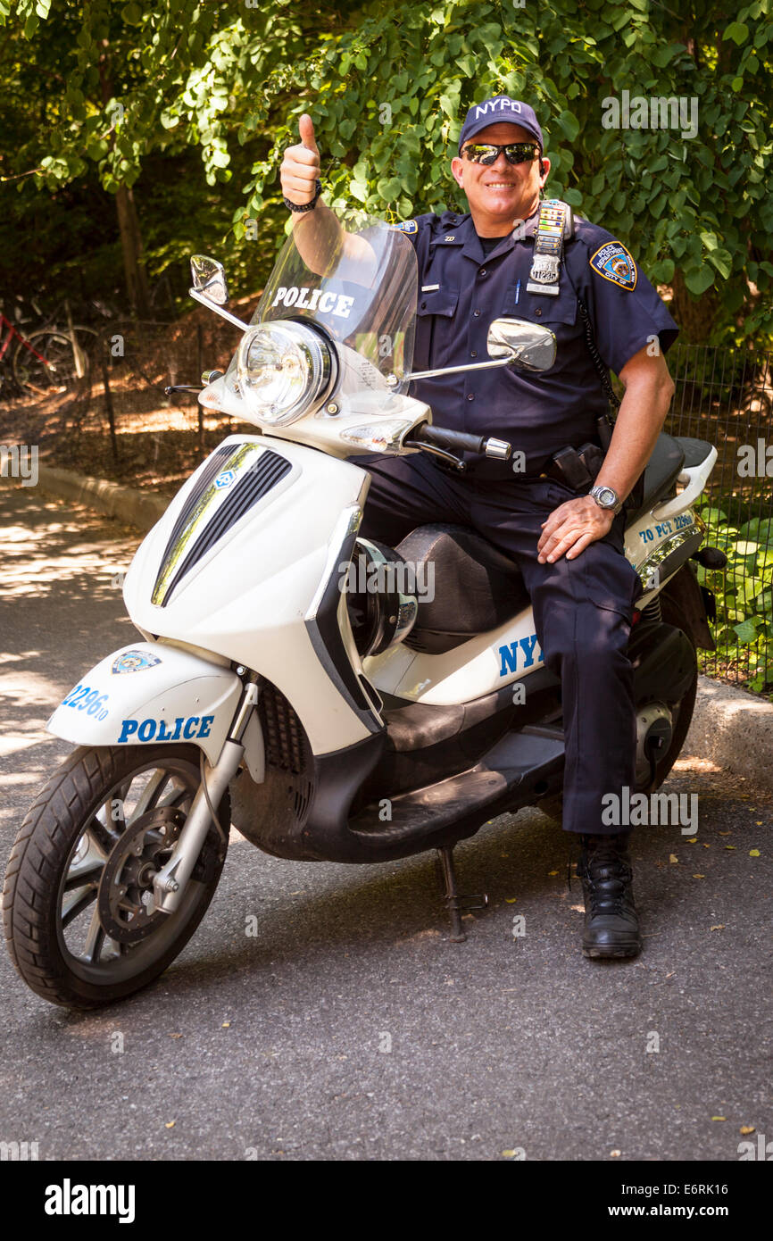 New York Police Department policeman on motorcycle, NYPD, Manhattan ...