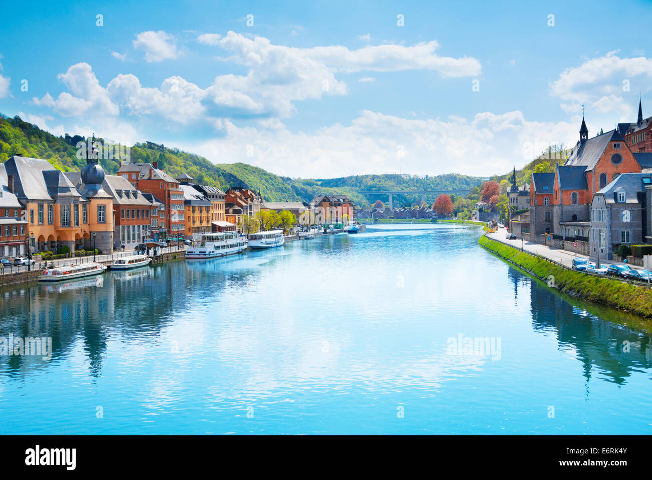 The view of Dinant from Meuse river in Belgium Stock Photo - Alamy