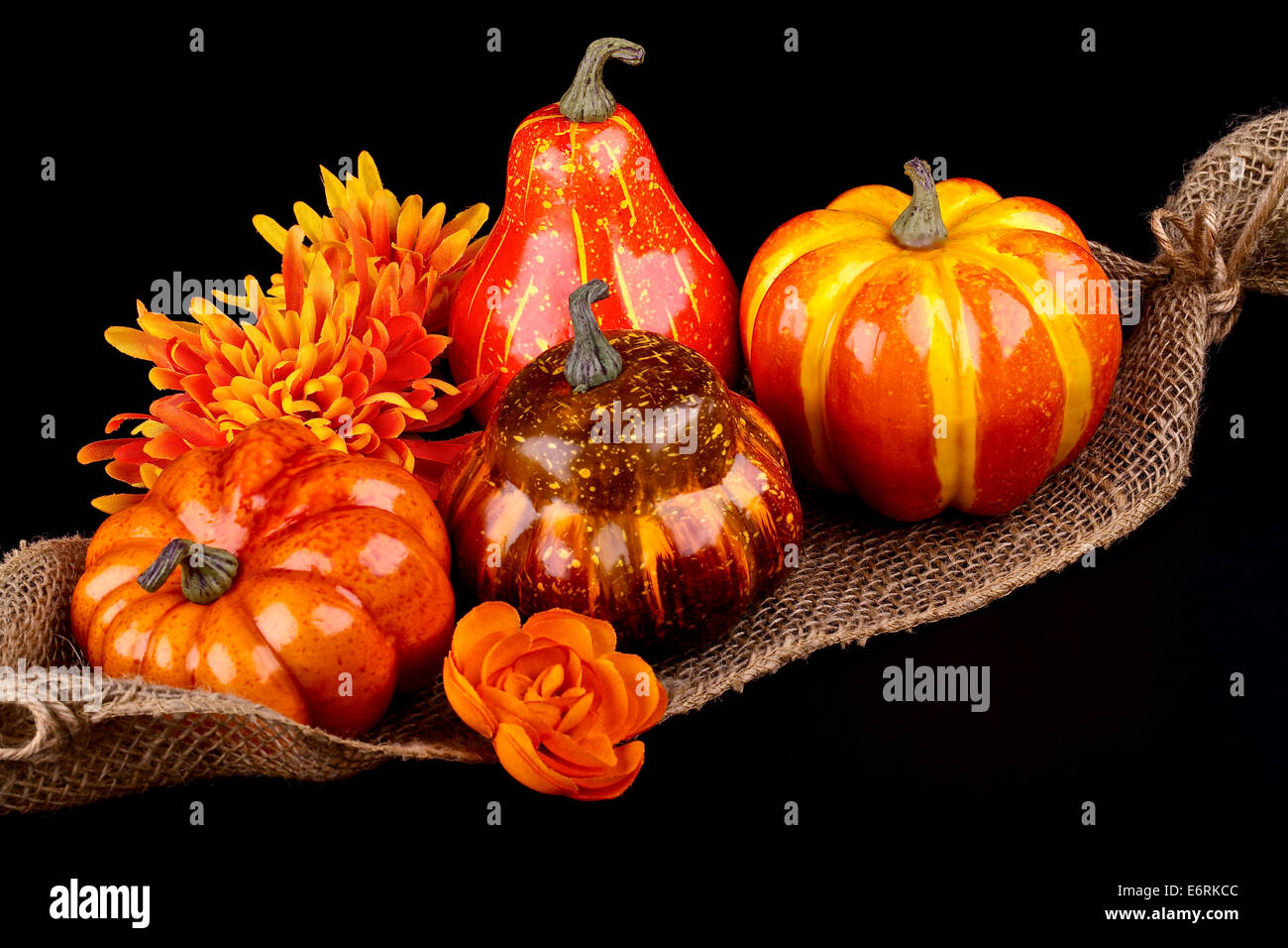 Cornucopia Thanksgiving decoration,black background Stock Photo - Alamy