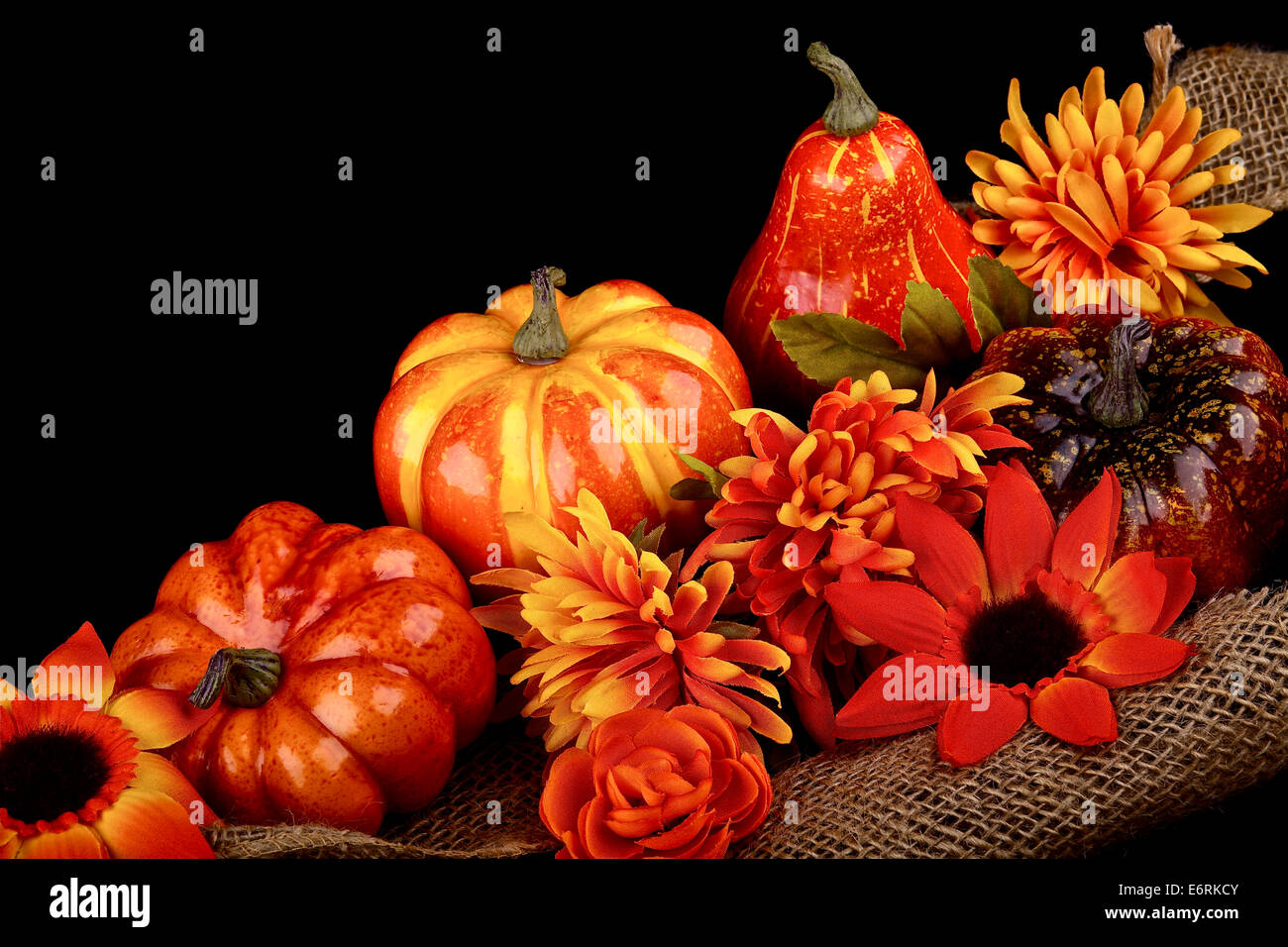 Cornucopia Thanksgiving decoration,black background Stock Photo - Alamy