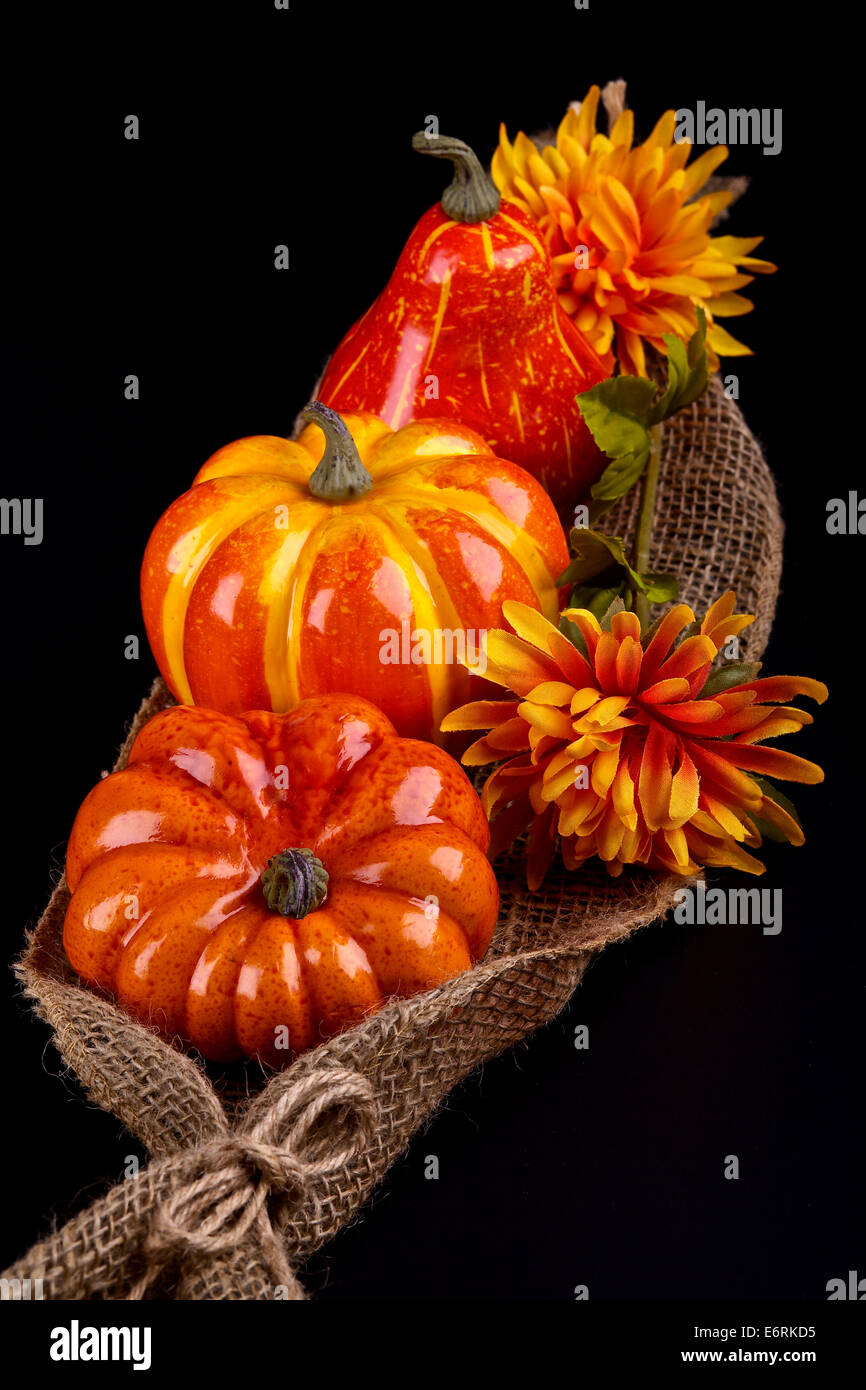 Cornucopia Thanksgiving decoration,black background Stock Photo - Alamy