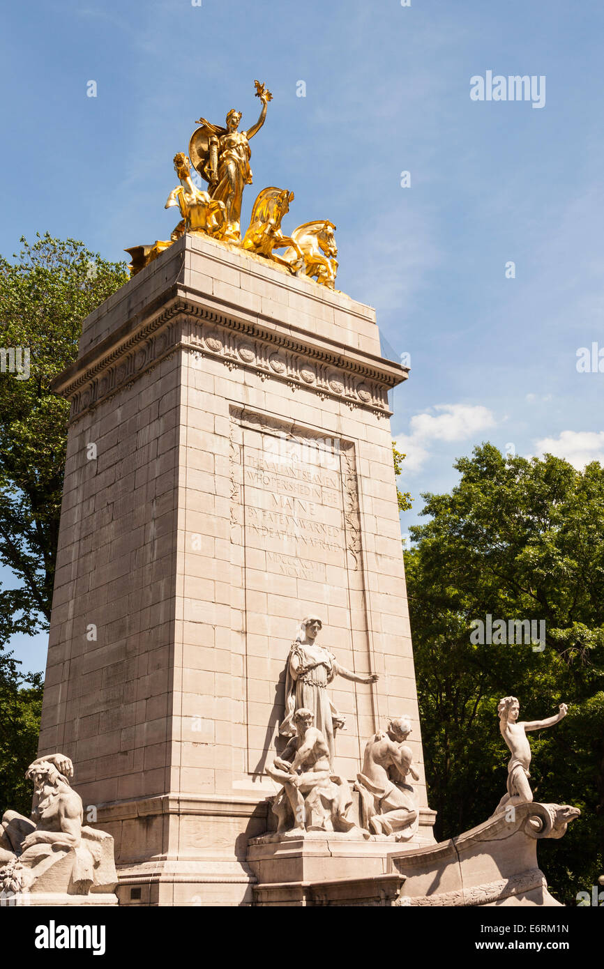 Maine Monument, outside Merchants’ Gate, Central Park, Manhattan, New ...