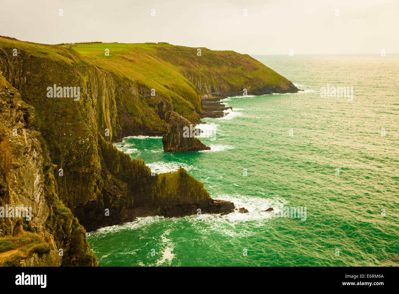 Irish landscape. Coastline atlantic ocean rocky coast scenery. County ...