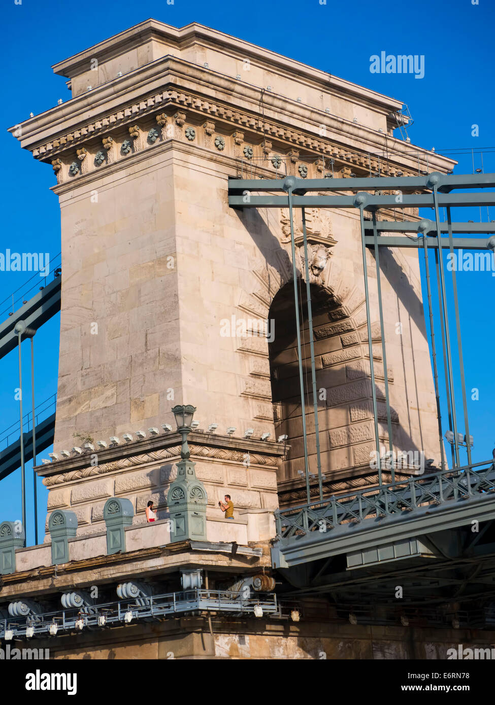 The Chain Bridge or Szechenyi lanchid in Budapest Hungary Stock Photo ...