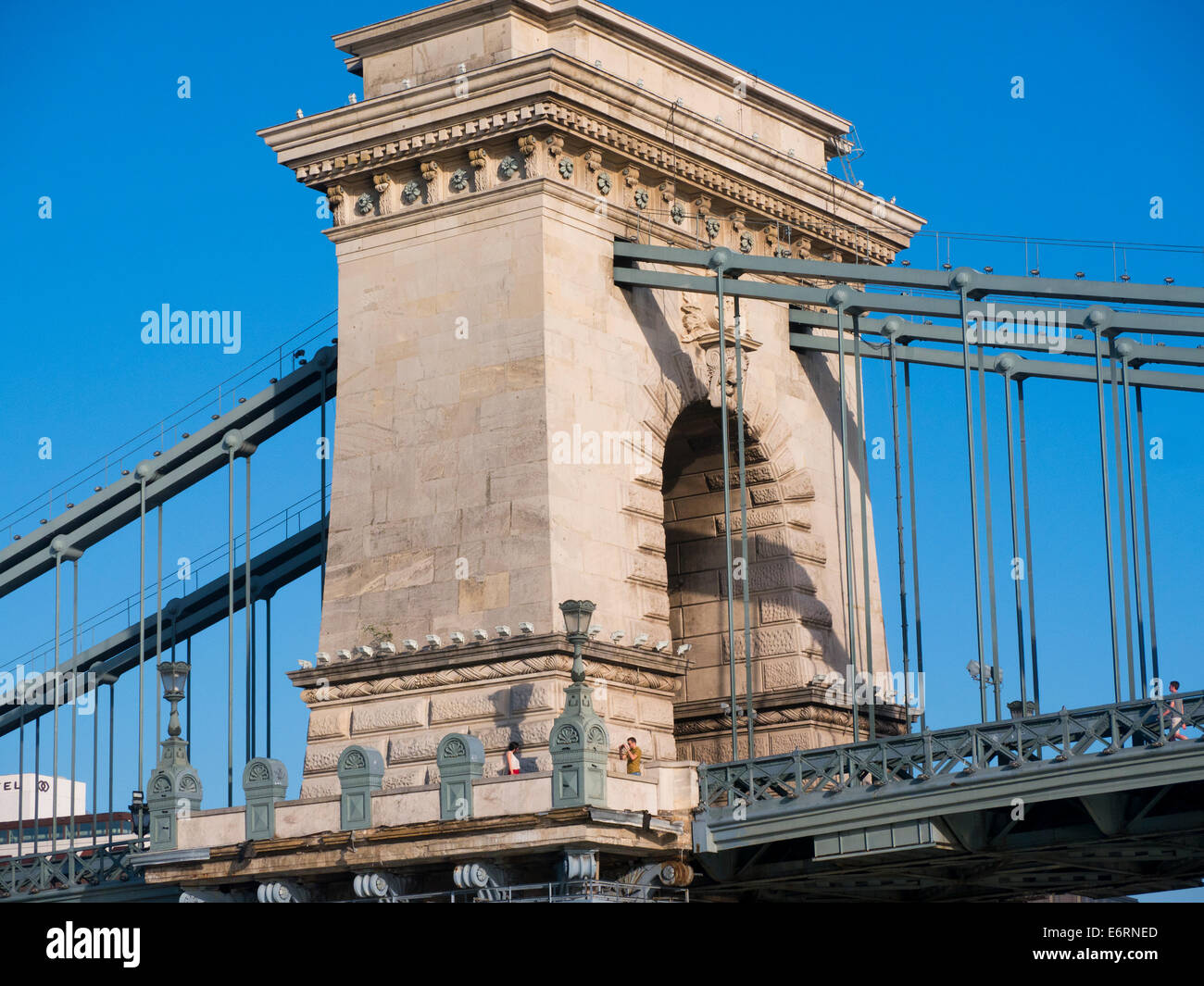 The Chain Bridge or Szechenyi lanchid in Budapest Hungary Stock Photo ...
