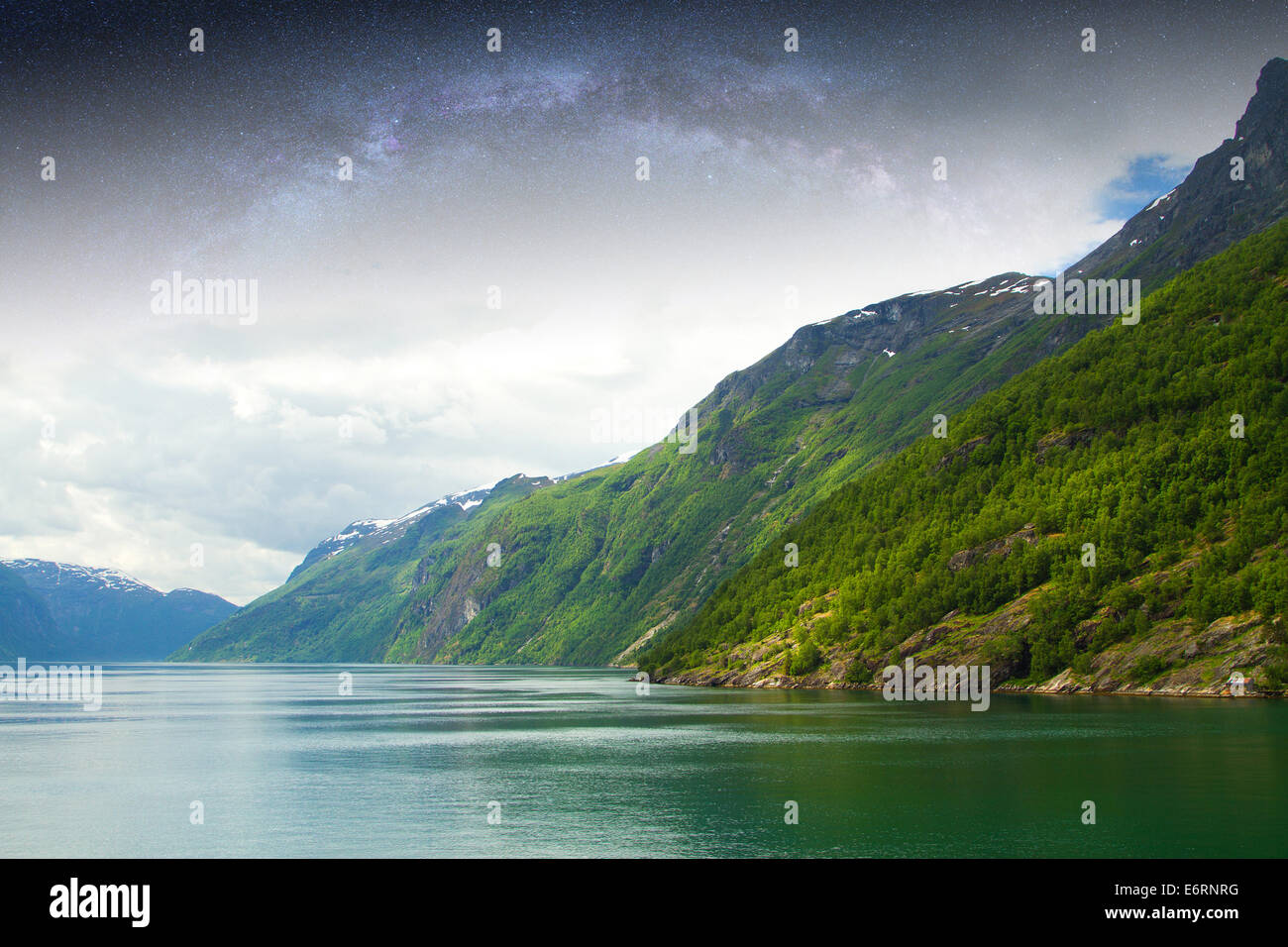 Night fjord in the most beautiful place on Earth Stock Photo - Alamy