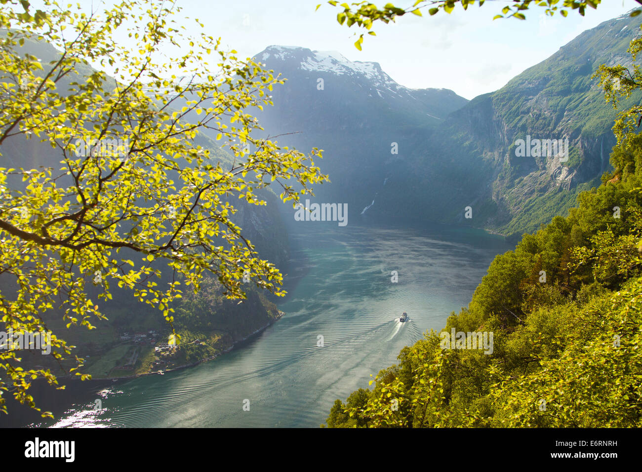 Geiranger autumn. scenic landscapes of the northern Norwegian fjords ...