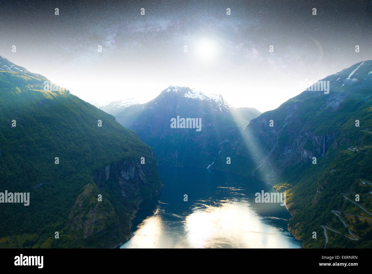 Night fjord in the most beautiful place on Earth Stock Photo - Alamy