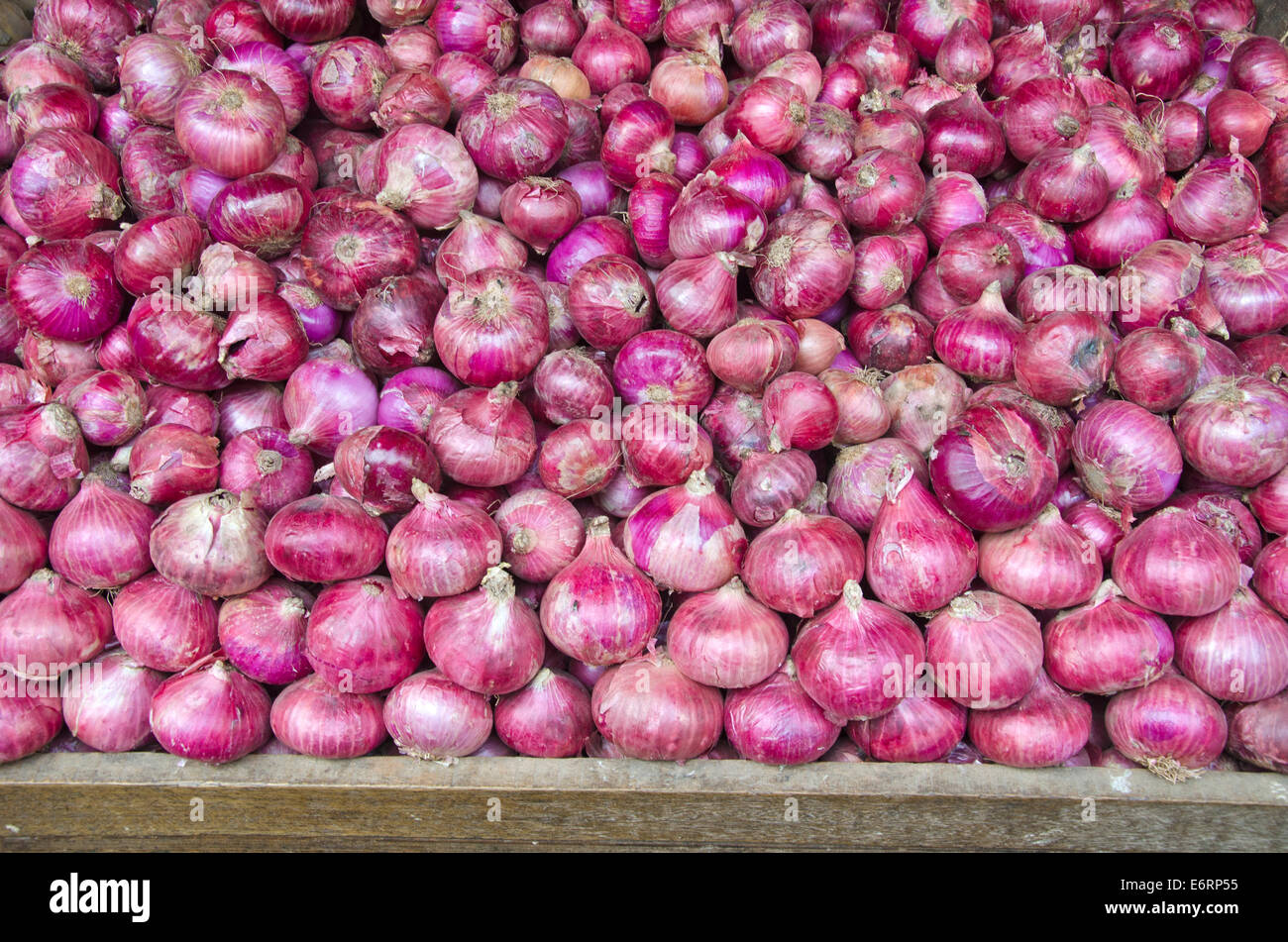 red onion vegetable background in asia market Stock Photo - Alamy
