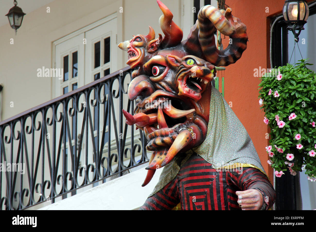Devil costume on display at the Panama City Cascto Antiguo Stock Photo ...
