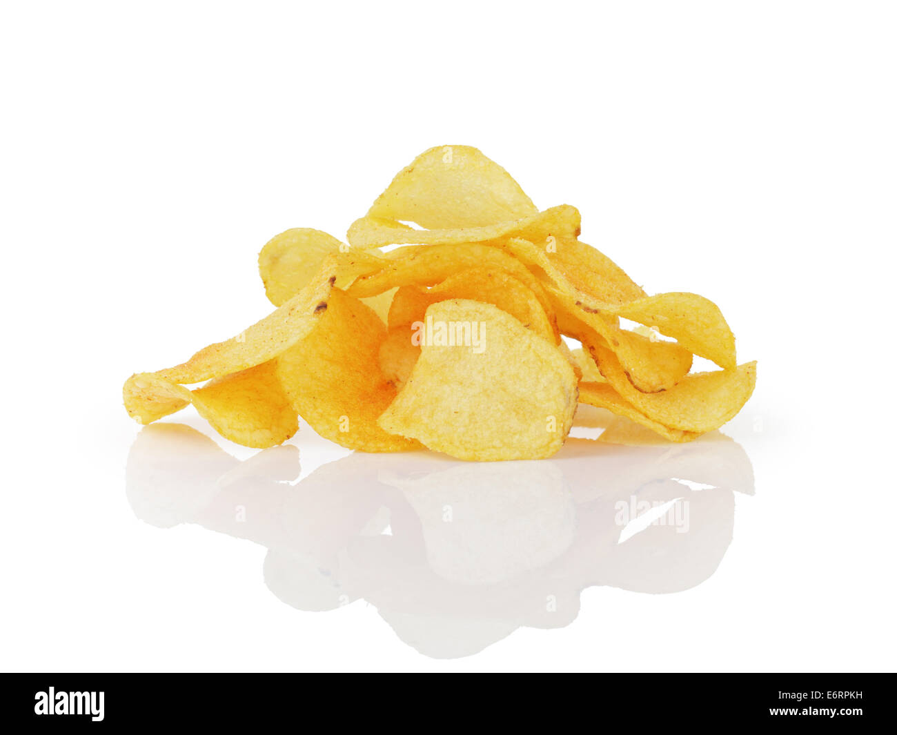 heap of potato chips with paprika, isolated on white Stock Photo - Alamy
