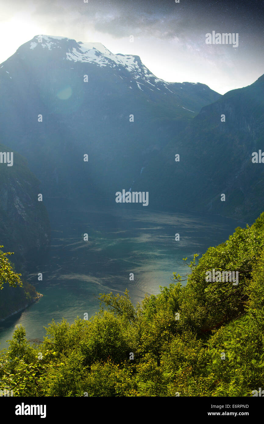 Night fjord in the most beautiful place on Earth Stock Photo - Alamy