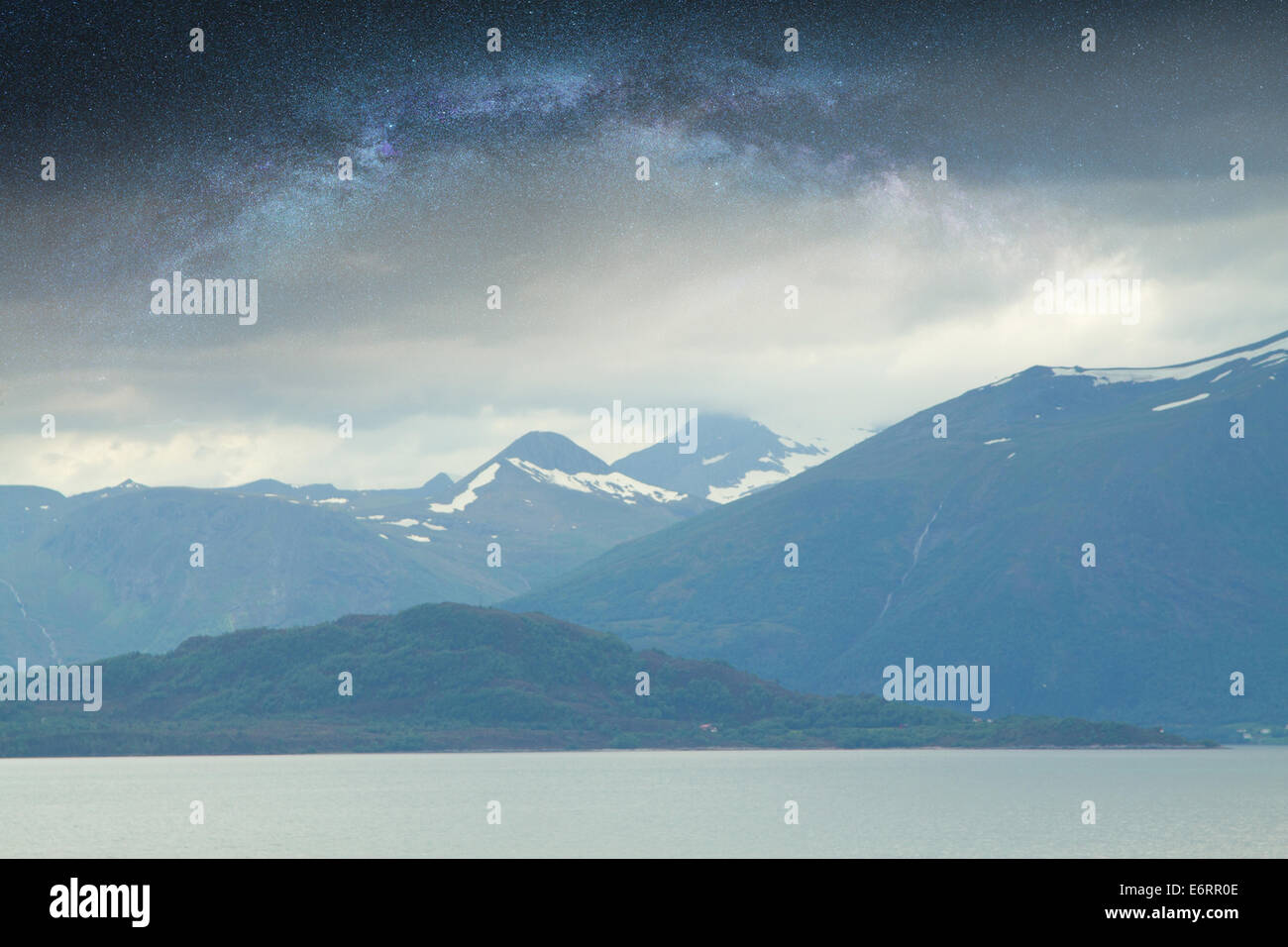 Geiranger fjord night landscape hi-res stock photography and images - Alamy