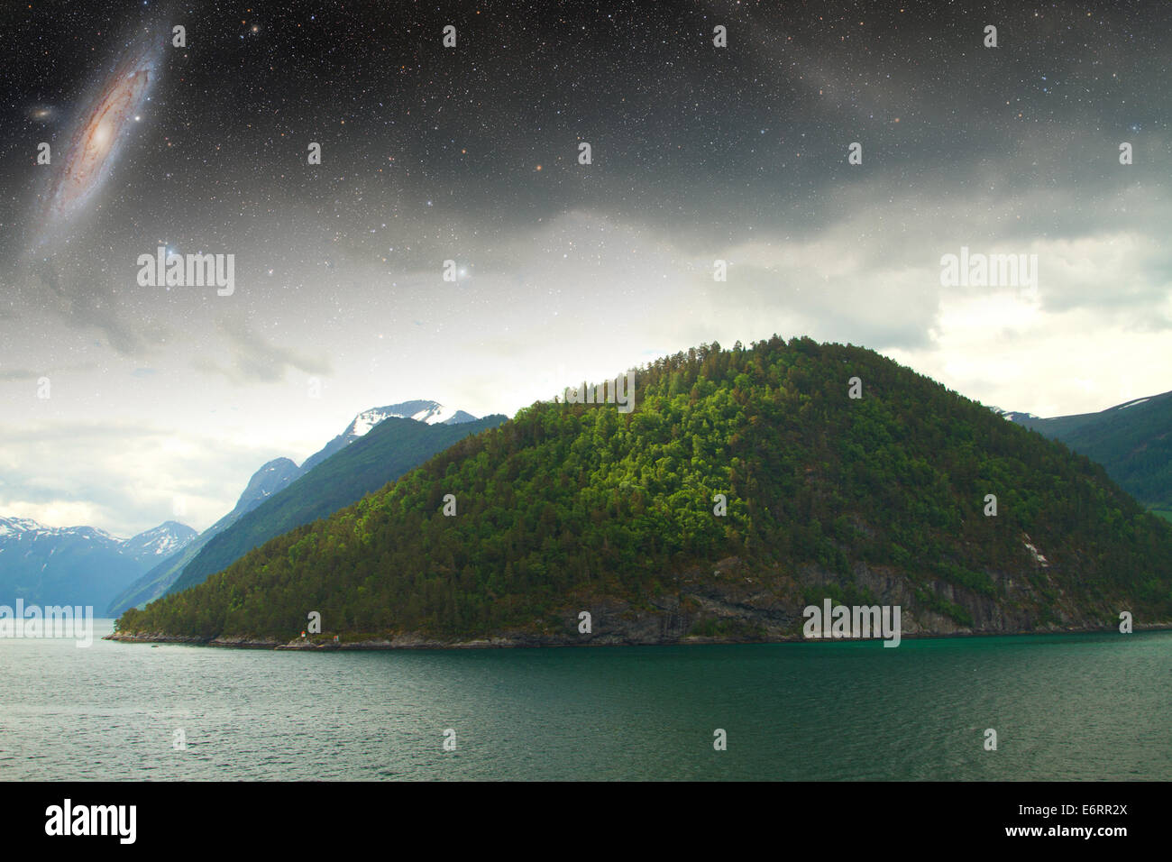 Night fjord in the most beautiful place on Earth Stock Photo - Alamy