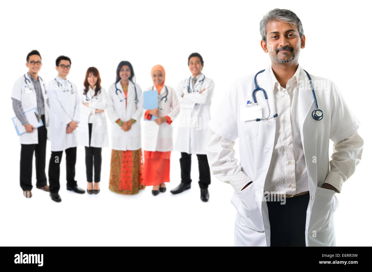 Multiracial diversity Asian medical team, expertise senior and mature ...