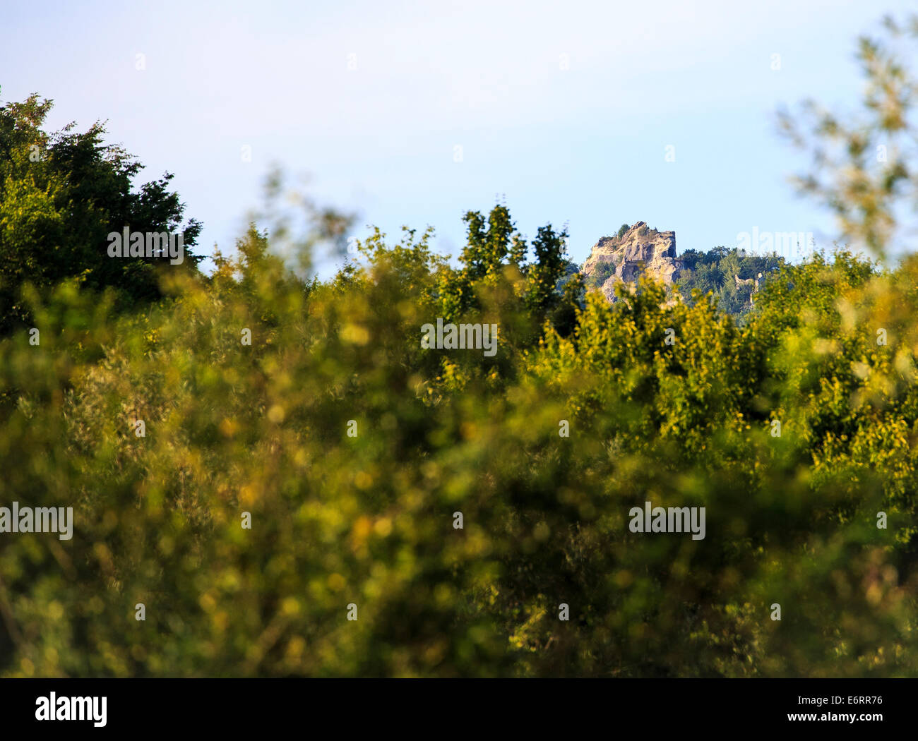 Ruins of medieval fortress Cetatea Ciceului , Romania Stock Photo - Alamy
