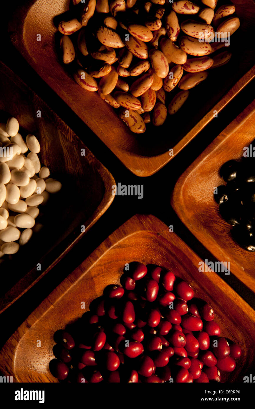 Coloured beans on black background Stock Photo - Alamy