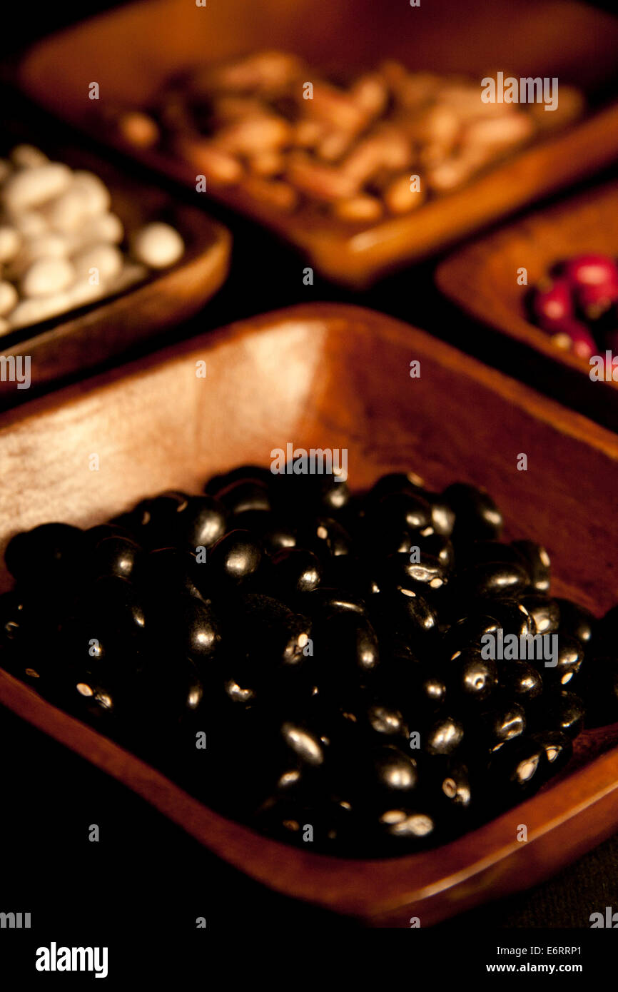 Coloured beans on black background Stock Photo - Alamy