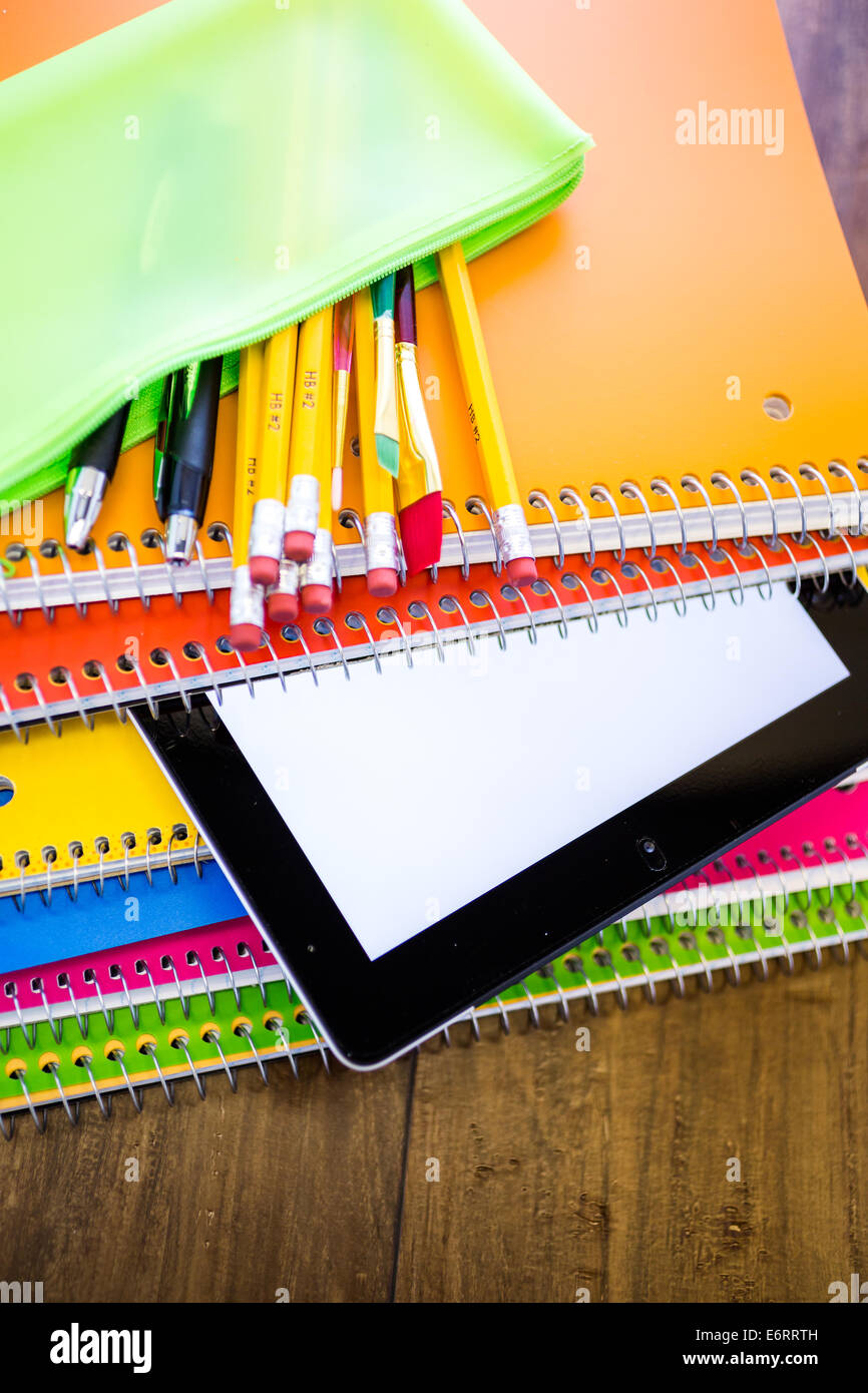 New school supplies ready for new school year Stock Photo - Alamy