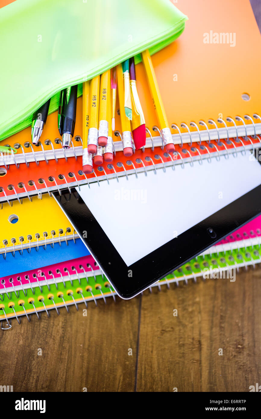 New school supplies ready for new school year Stock Photo - Alamy