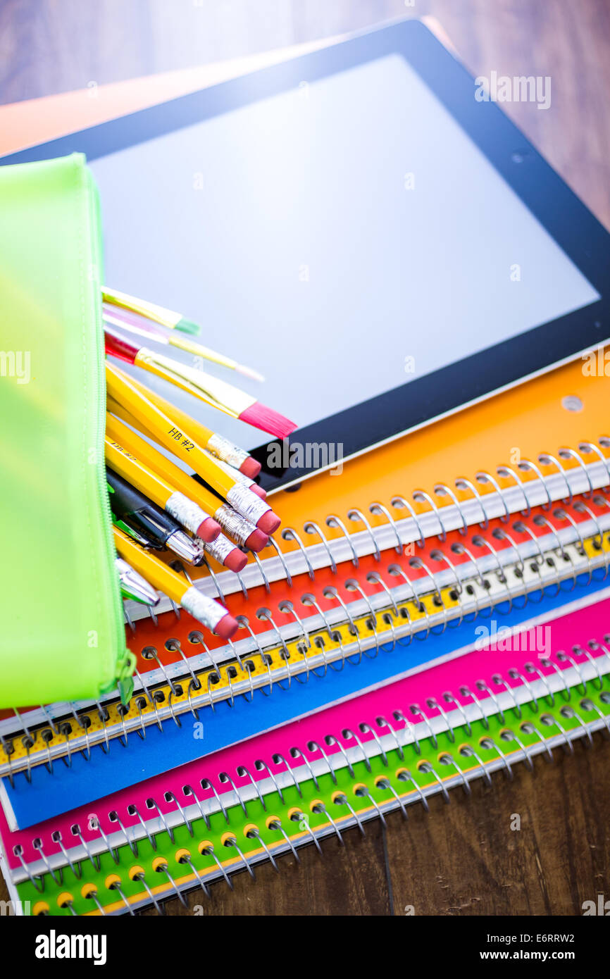 New school supplies ready for new school year Stock Photo - Alamy