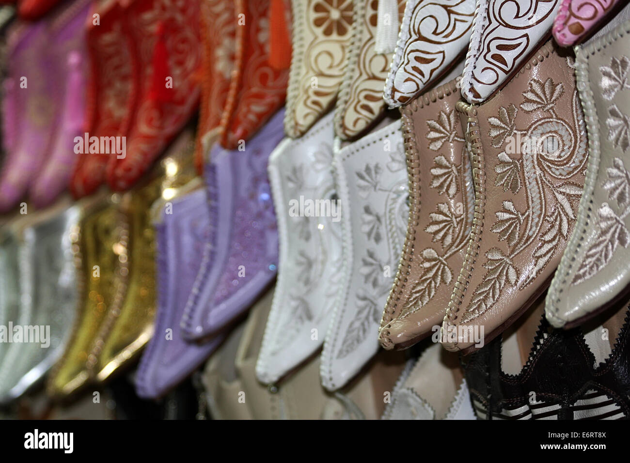 Shoes on the market of Fez, Morocco Stock Photo - Alamy