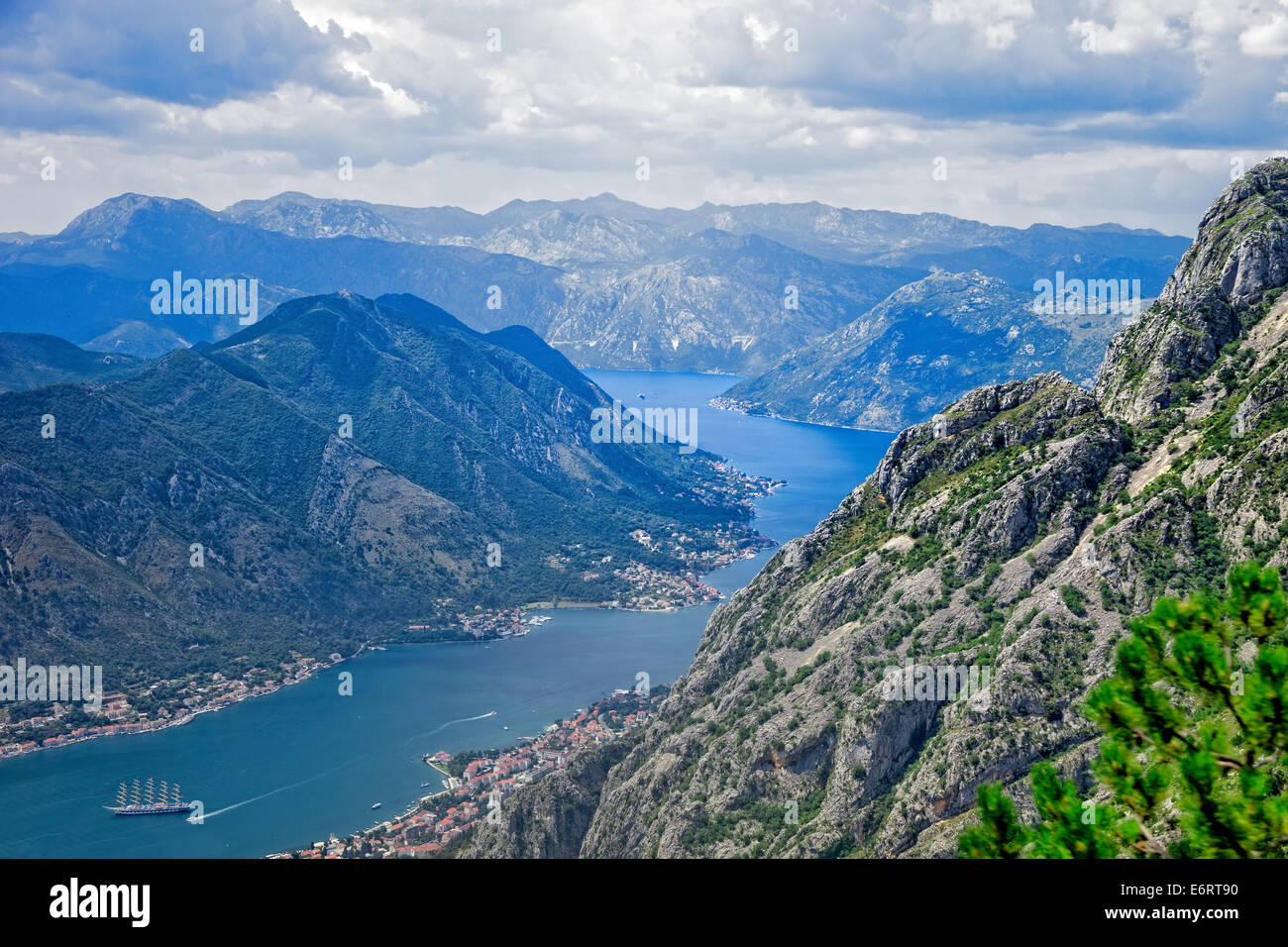 Top view of the Bay of Kotor panorama, Montenegro Stock Photo - Alamy