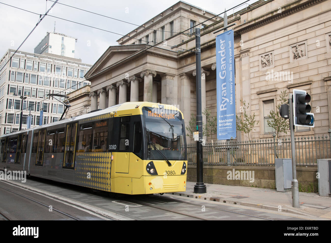 Metrolink Tram outside the Manchester Art Gallery, England, UK Stock ...