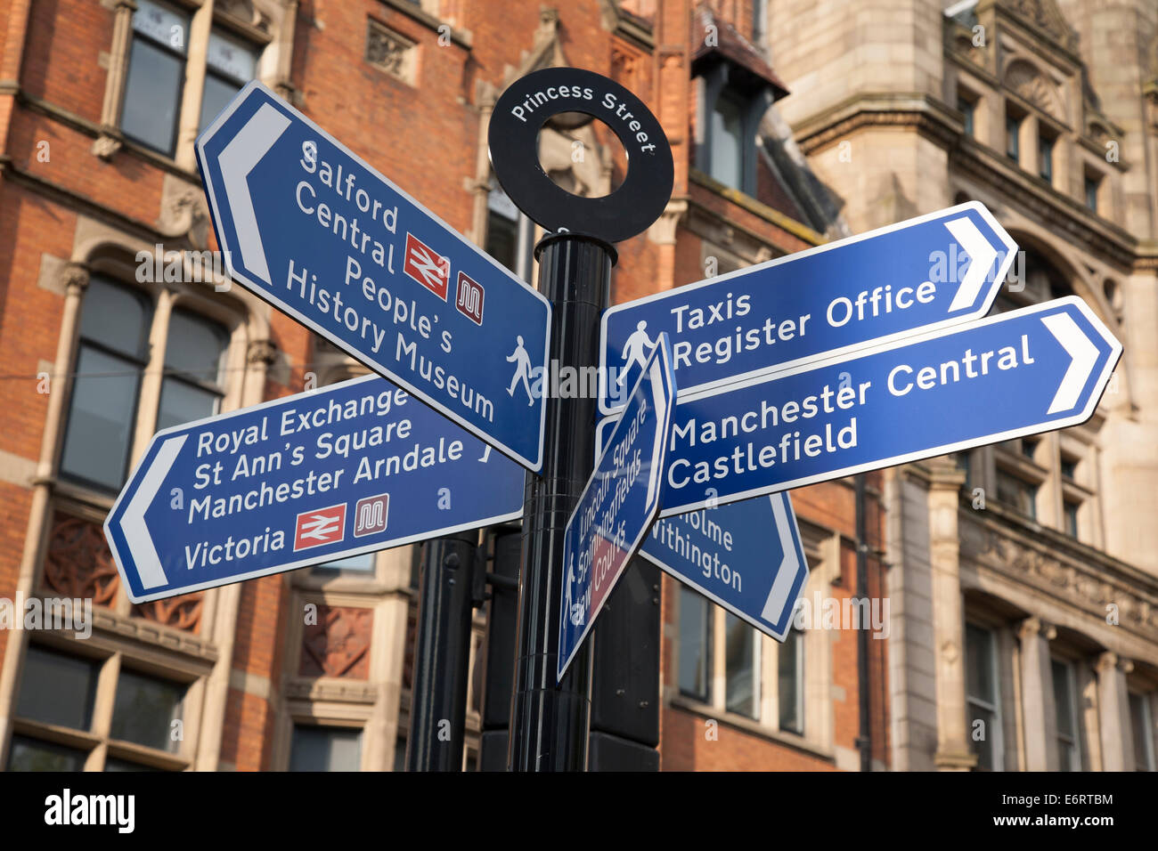 Princess Street Direction Sign, Manchester, England, UK Stock Photo - Alamy